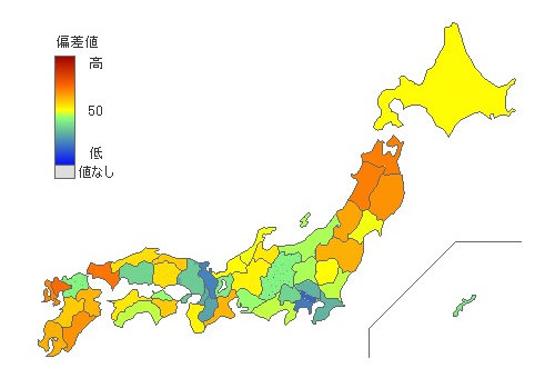 都道府県別高卒就職率男子 とどラン